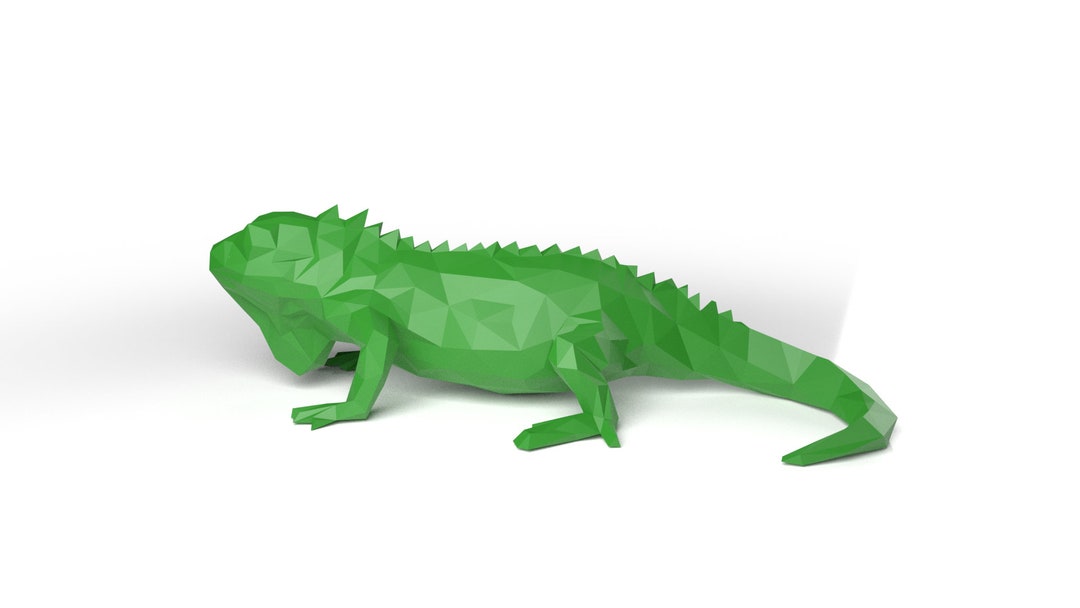Iguana Low Polygonal 3D Model Digital Figure STL File for 3D Print ...