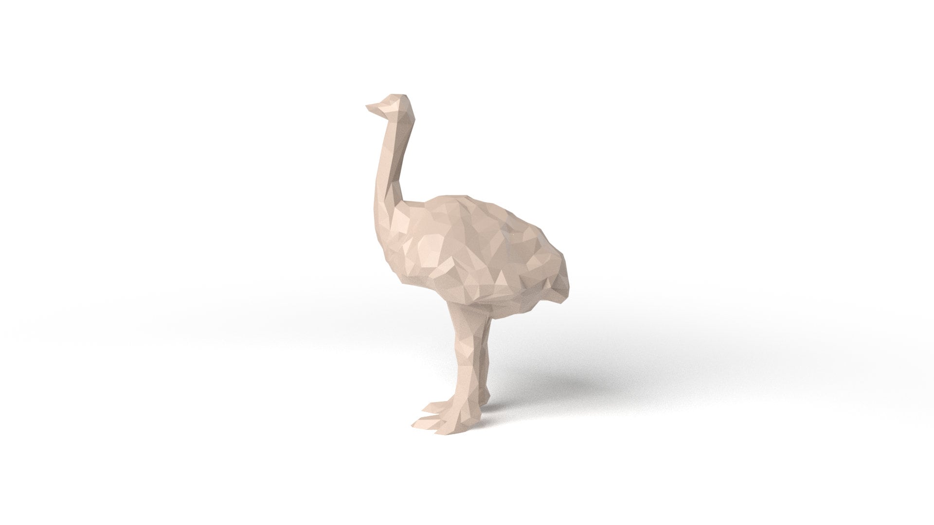 Ostrich Low Polygonal 3D Model Digital Figure STL File for 3D Print ...