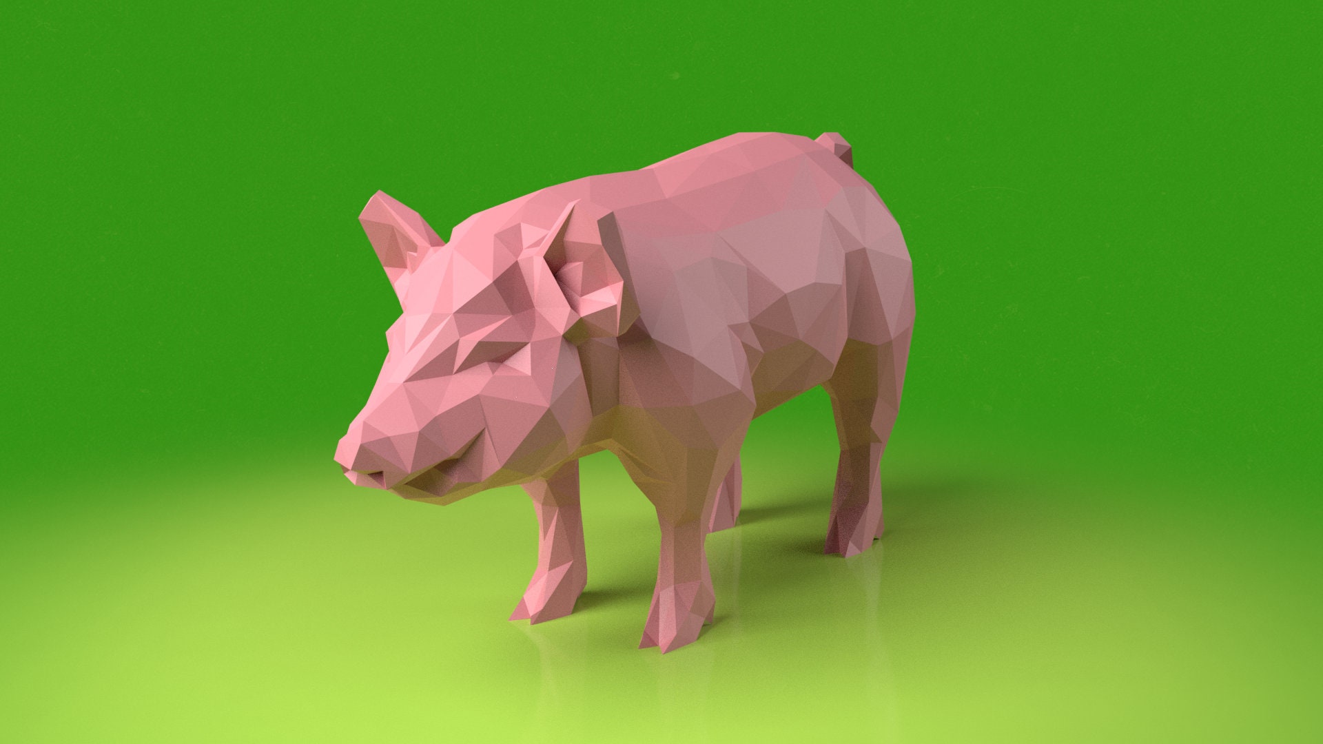 Pig Low Polygonal 3D Model Digital Figure STL File for 3D Print Machine ...