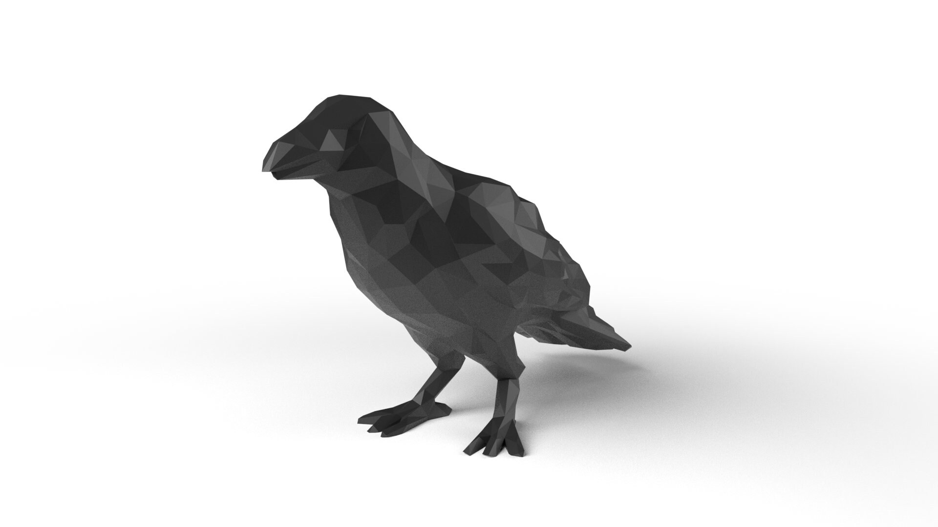 Crow Low Polygonal 3D Modell digitale Figur STL Datei für 3D ...