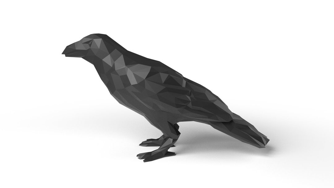 Crow Low Polygonal 3D Model Digital Figure STL File for 3D Print ...