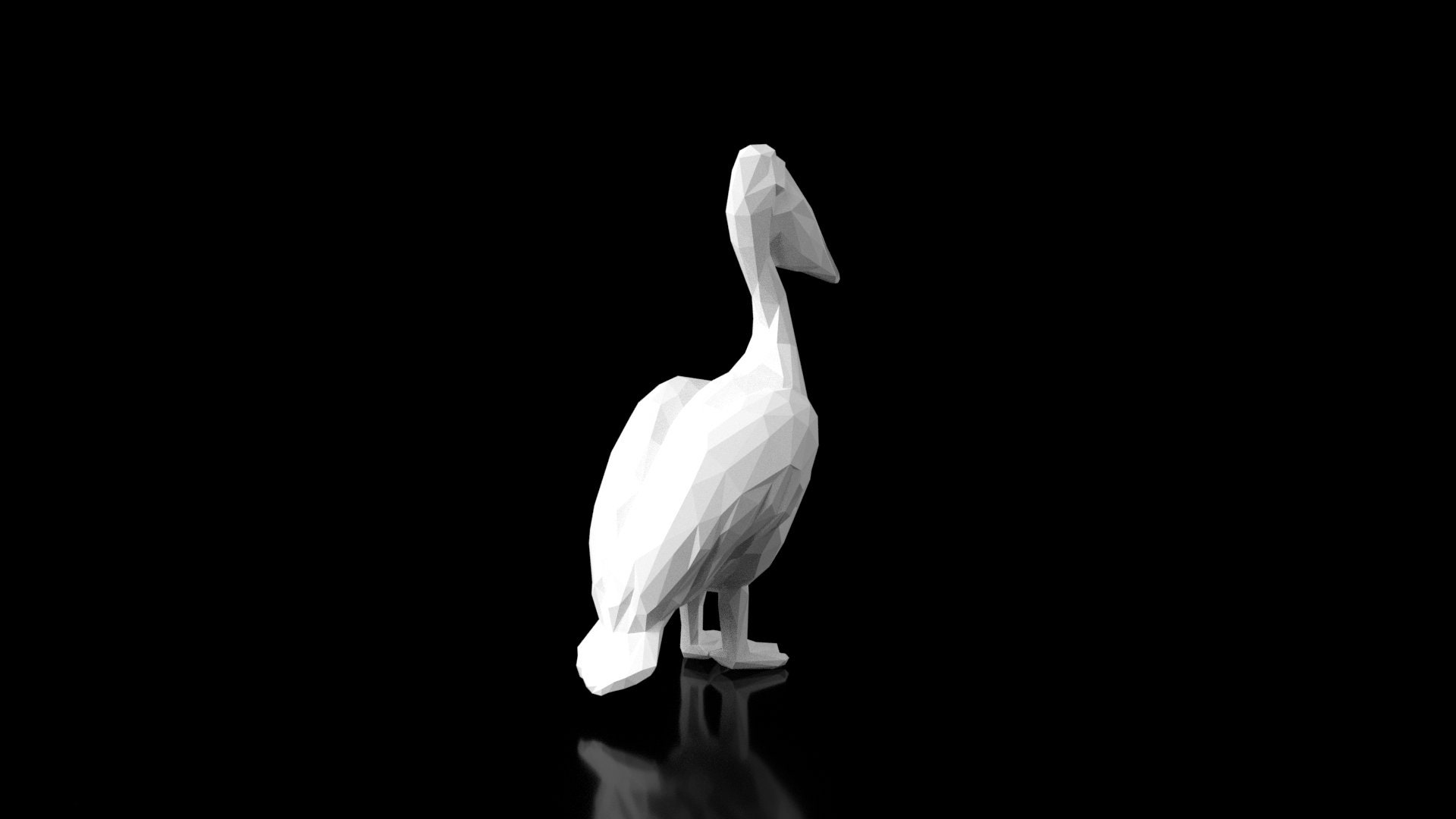 Pelican Low Polygonal 3D Model Digital Figure STL File for 3D Print ...