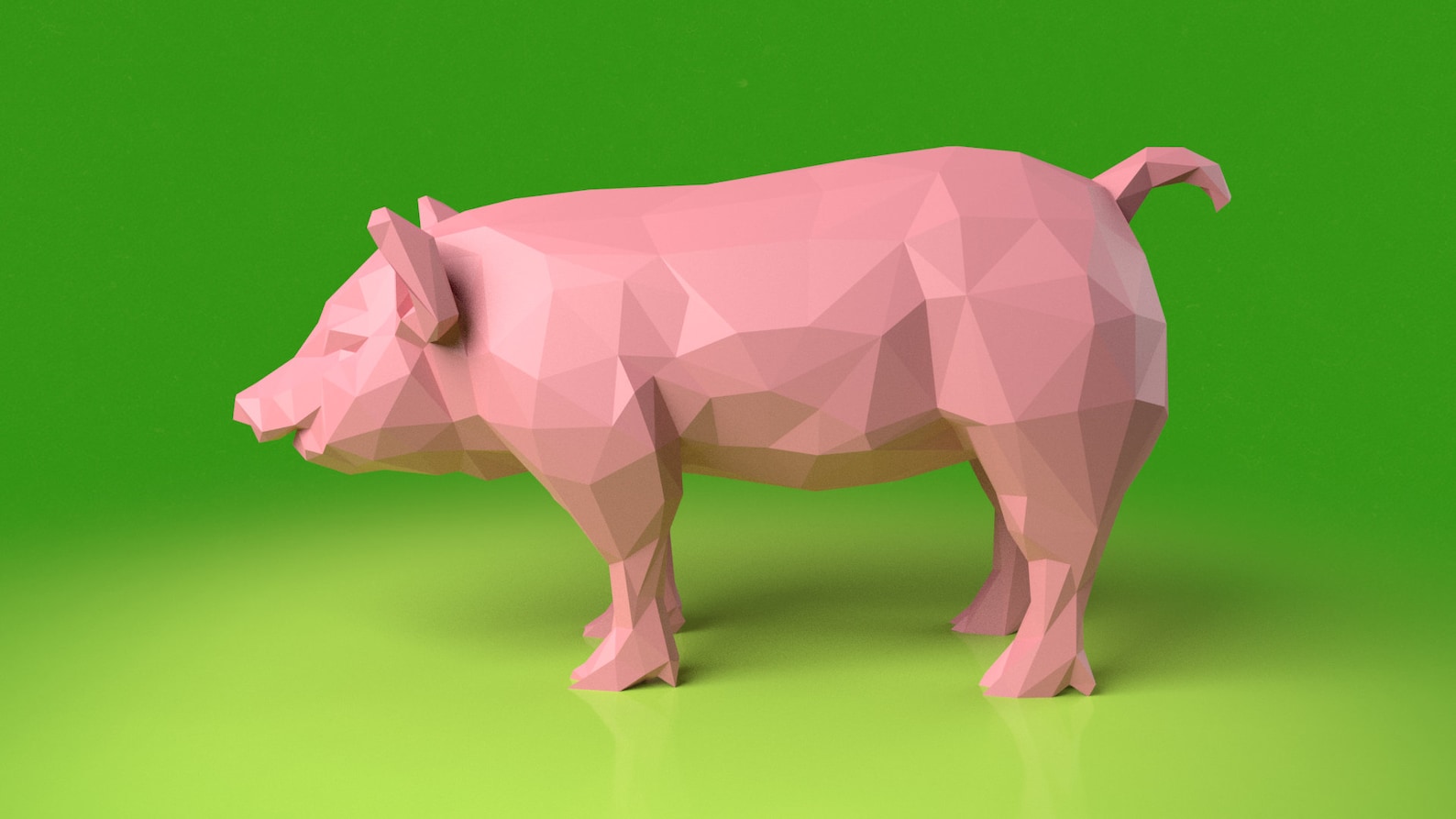 Pig Low Polygonal 3D Model Digital Figure STL File for 3D Print Machine ...