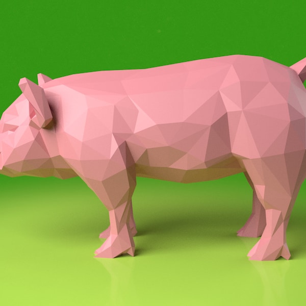 Papercraft 3d Pig - Etsy