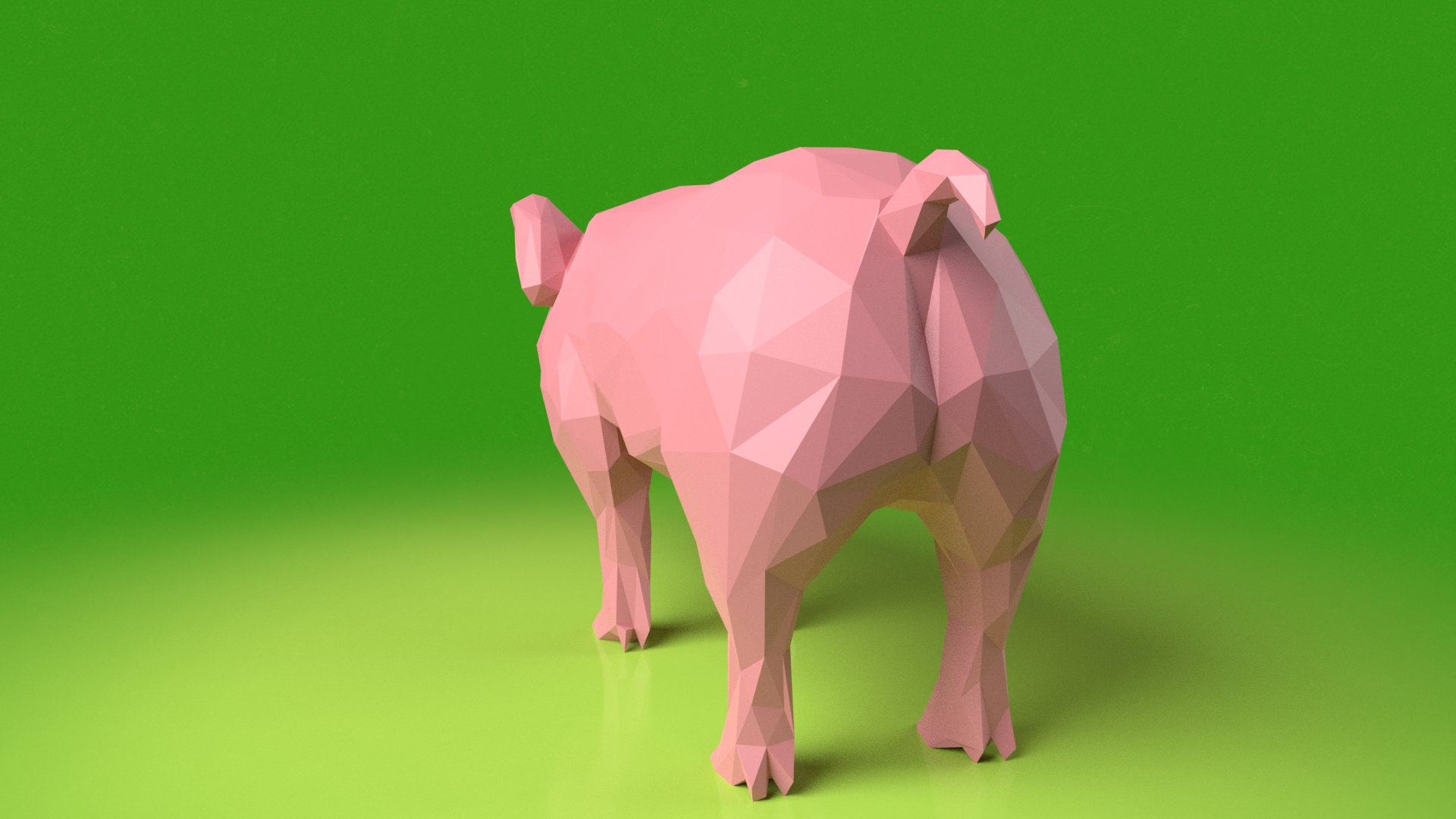 Pig Low Polygonal 3D Model Digital Figure STL File for 3D Print Machine ...
