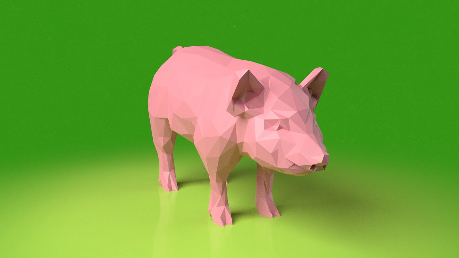 Pig Low Polygonal 3D Model Digital Figure STL File for 3D Print Machine ...