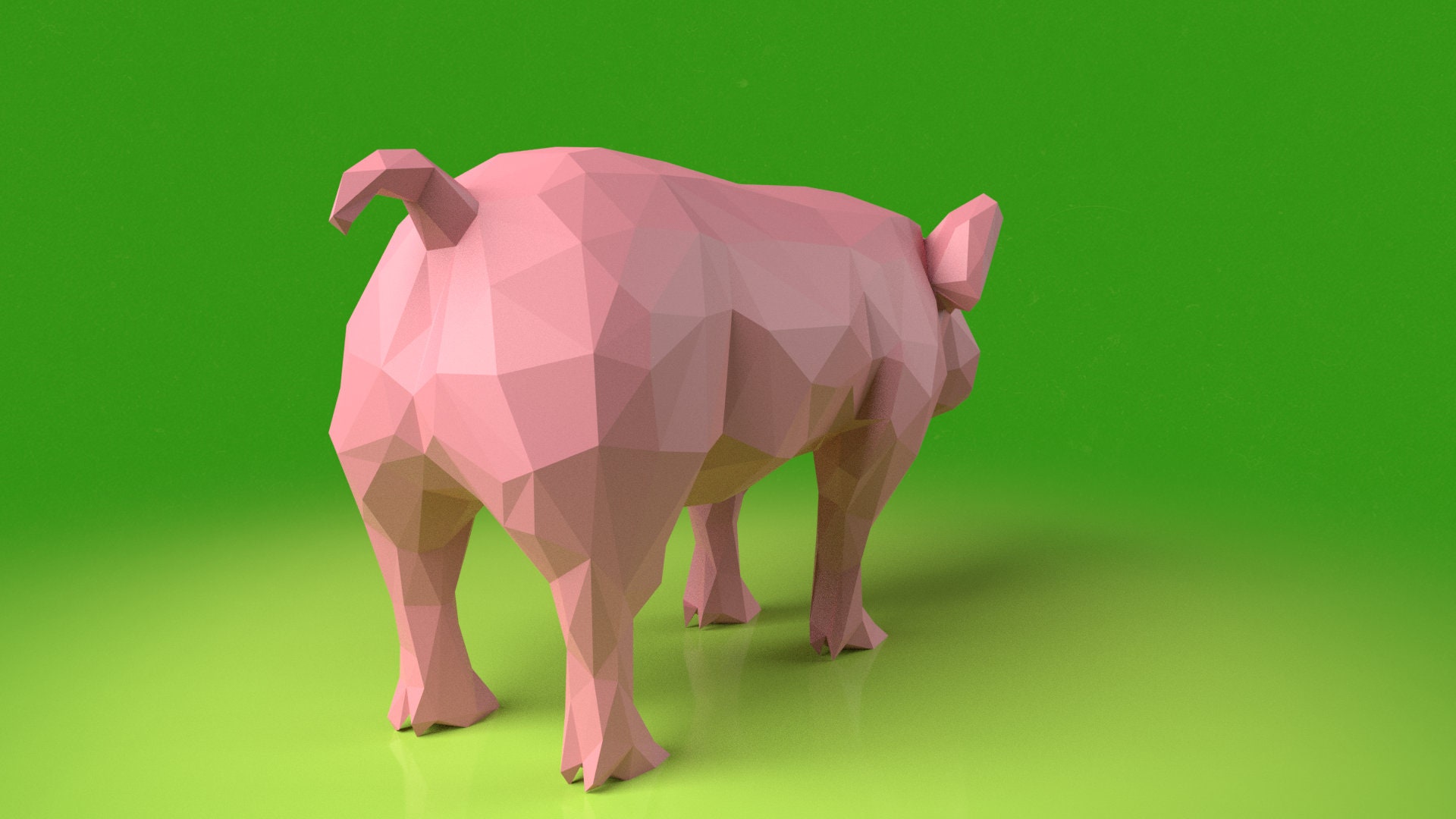 Pig Low Polygonal 3D Model Digital Figure STL File for 3D Print Machine ...