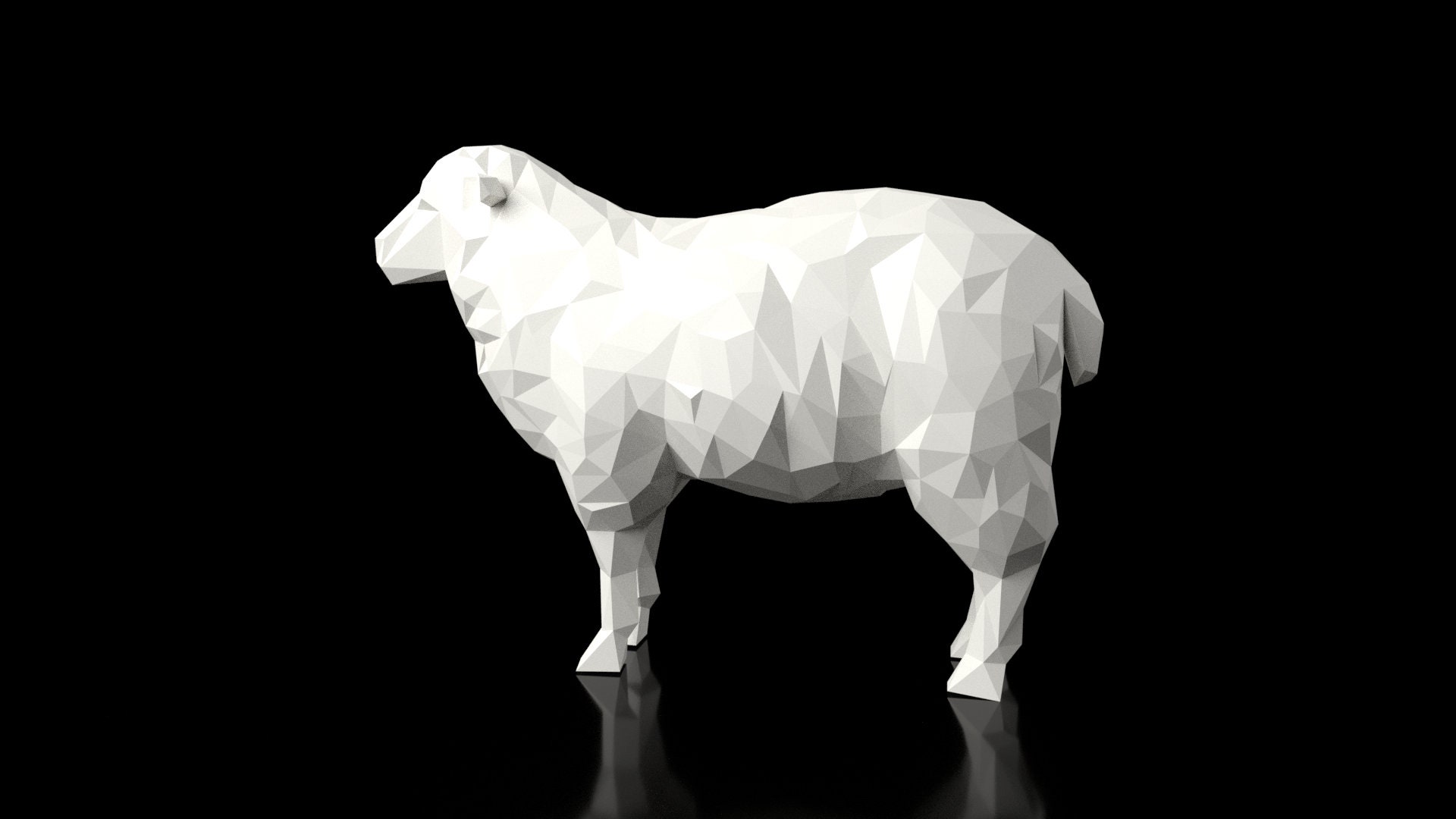 Sheep Low Polygonal 3D Model Digital Figure STL File for 3D Print ...