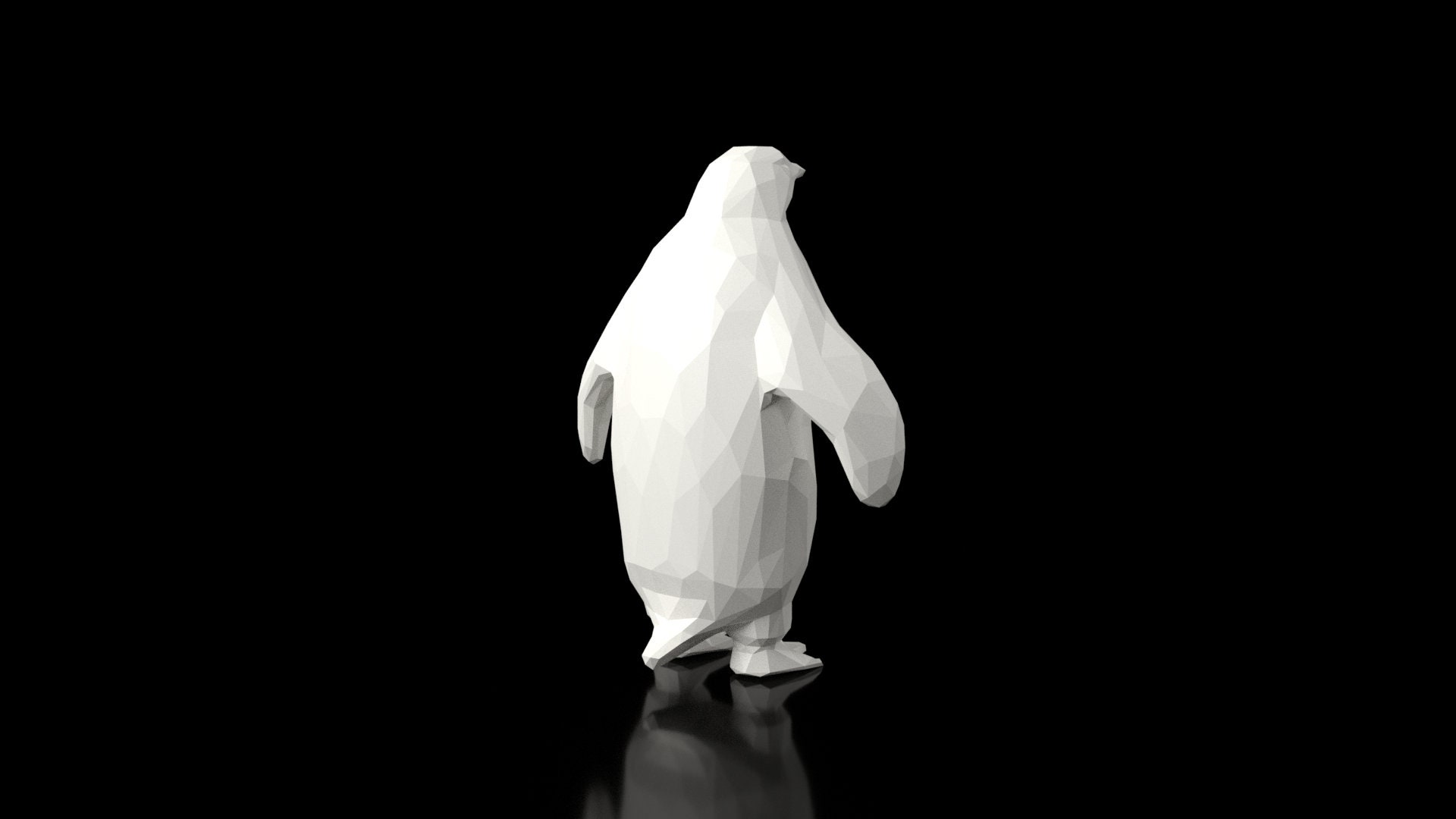 Penguin Low Polygonal 3D Model Digital Figure STL File for 3D Print ...