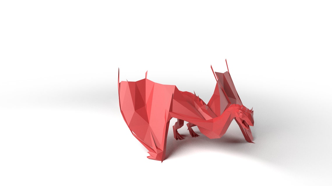 Smaug Low Polygonal 3D Model Digital Figure STL File for 3D Print ...