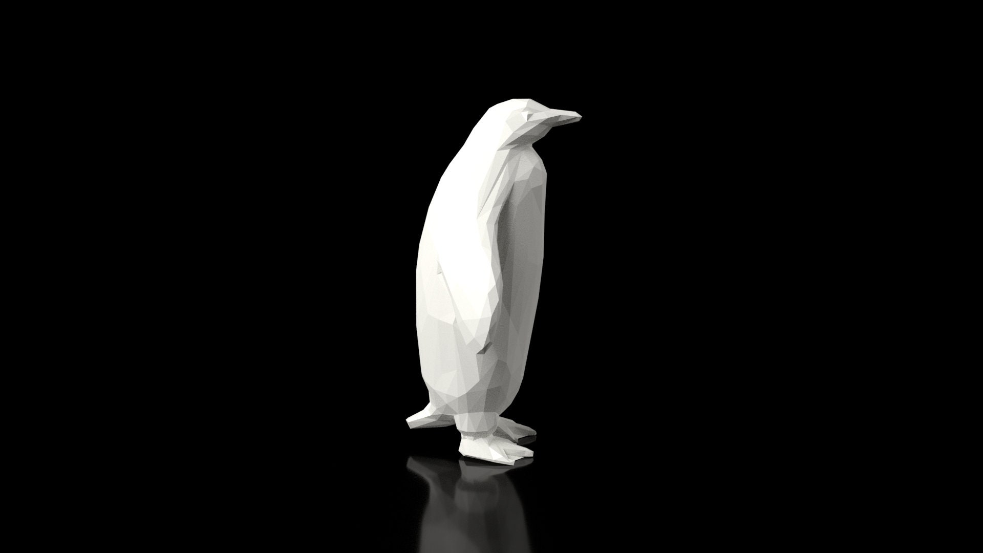 Penguin Low Polygonal 3D Model Digital Figure STL File for 3D Print ...