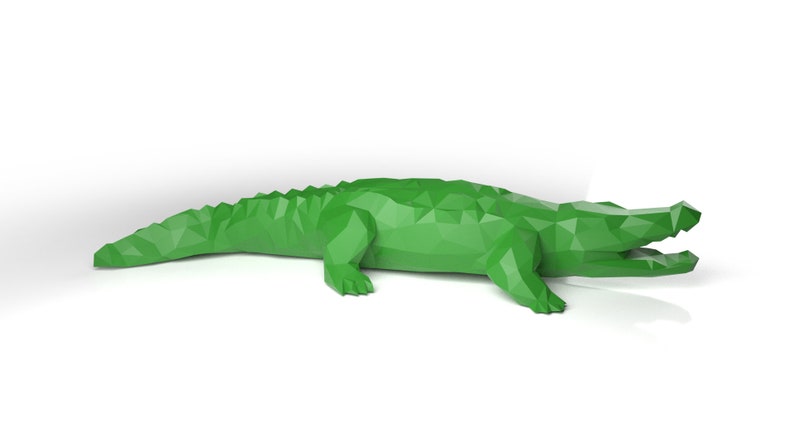 Crocodile Low Polygonal Digital Figure STL File for 3D Print Machine ...