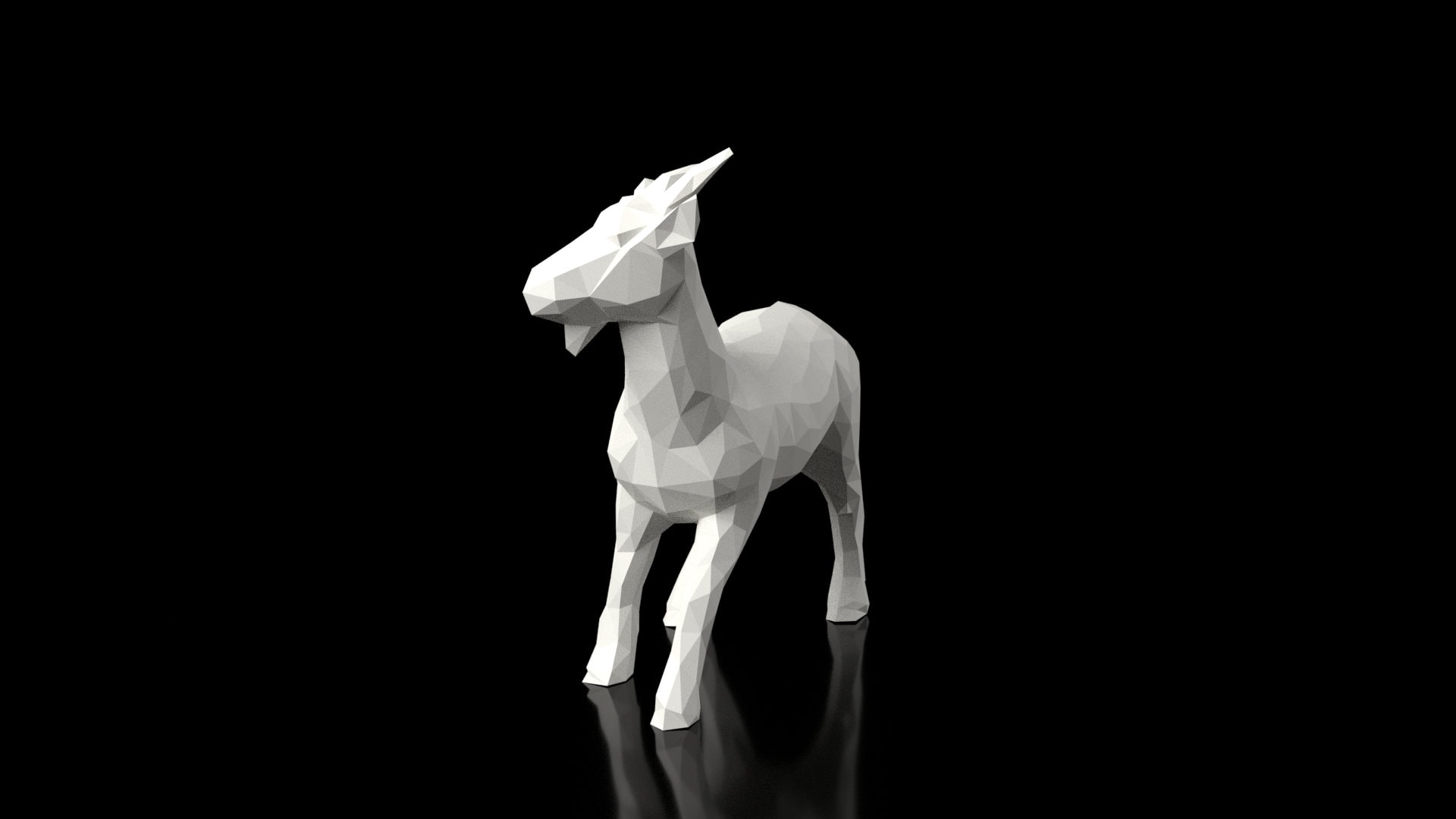 Goat Low Polygonal Digital Figure STL File for 3D Print Machine. CNC ...