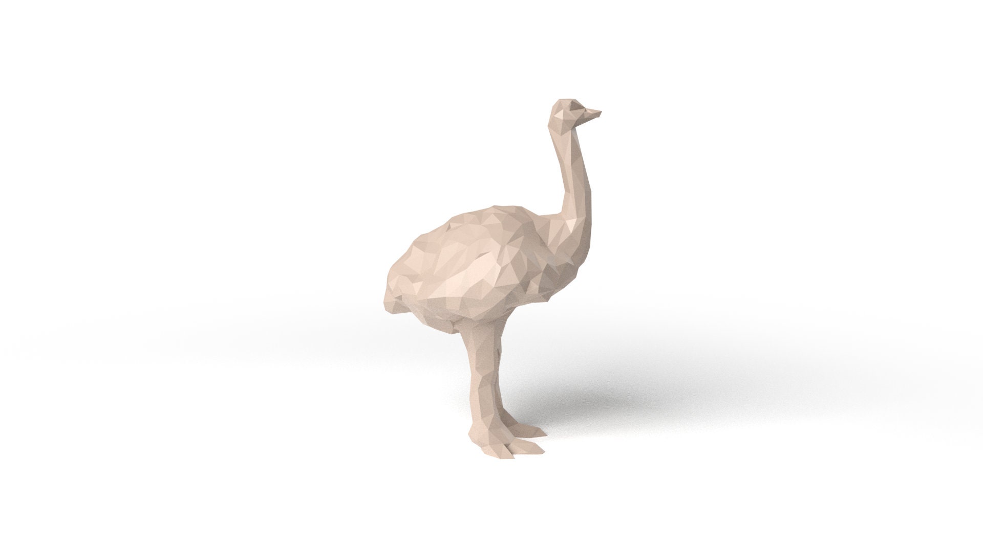 Ostrich Low Polygonal 3D Model Digital Figure STL File for 3D Print ...