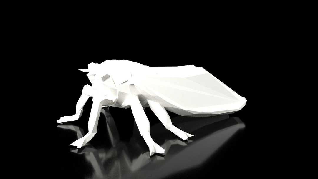 Cicada Low Polygonal 3D Model Digital Figure STL File for 3D Print ...