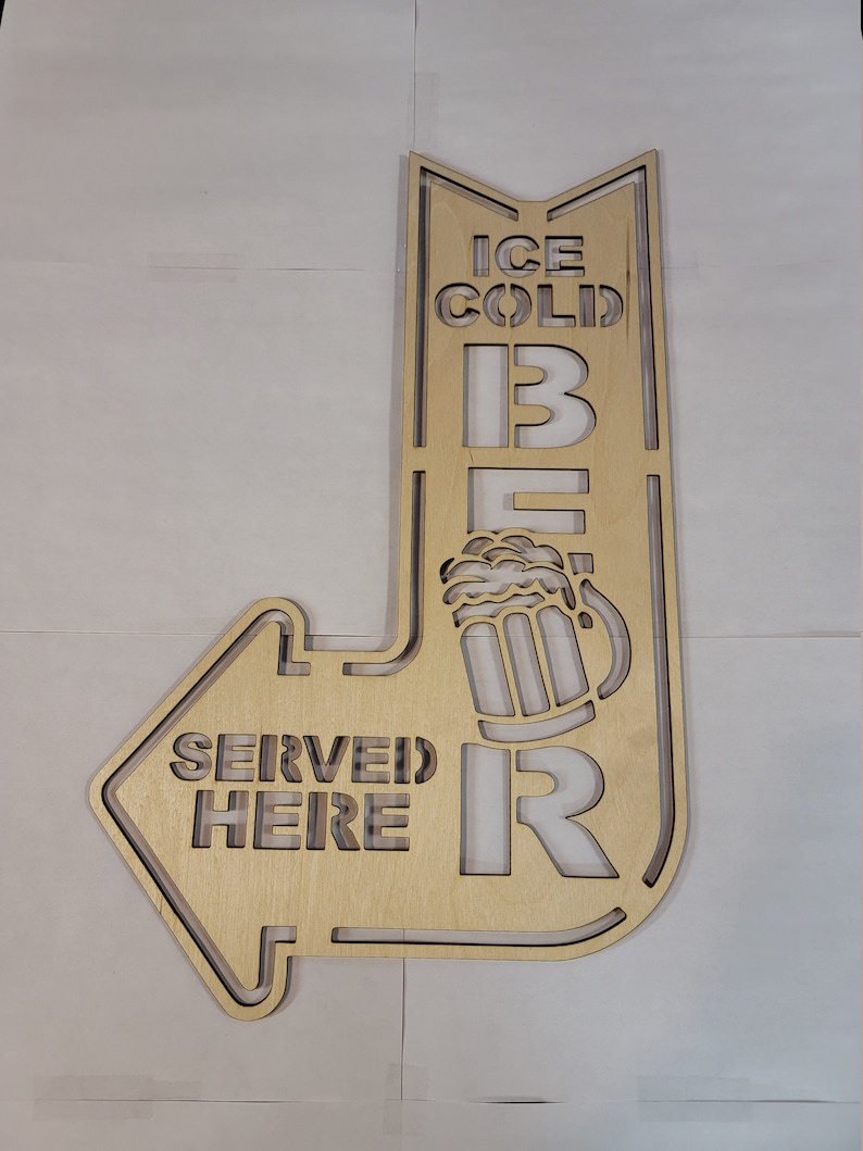 Ice Cold Beer Sign - Etsy