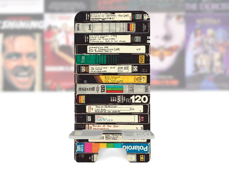 VHS Tapes iPhone Stand, Custom Phone Holder, Personalised Stand, Horror ...