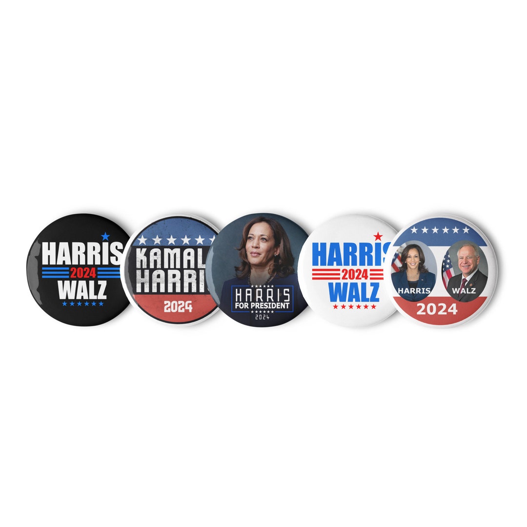 Kamala Harris Walz 2024 Democrats Set of 5 Pin Buttons - Etsy Denmark