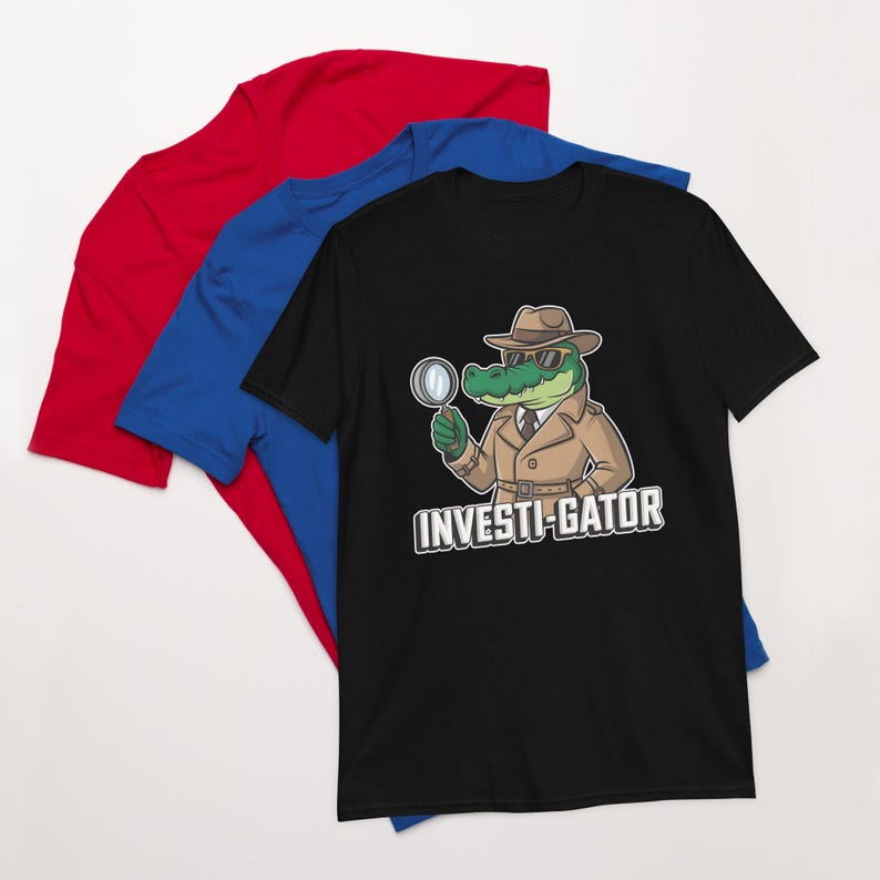 Funny Crime Scene Investigator Detective Police Alligator Short-sleeve ...