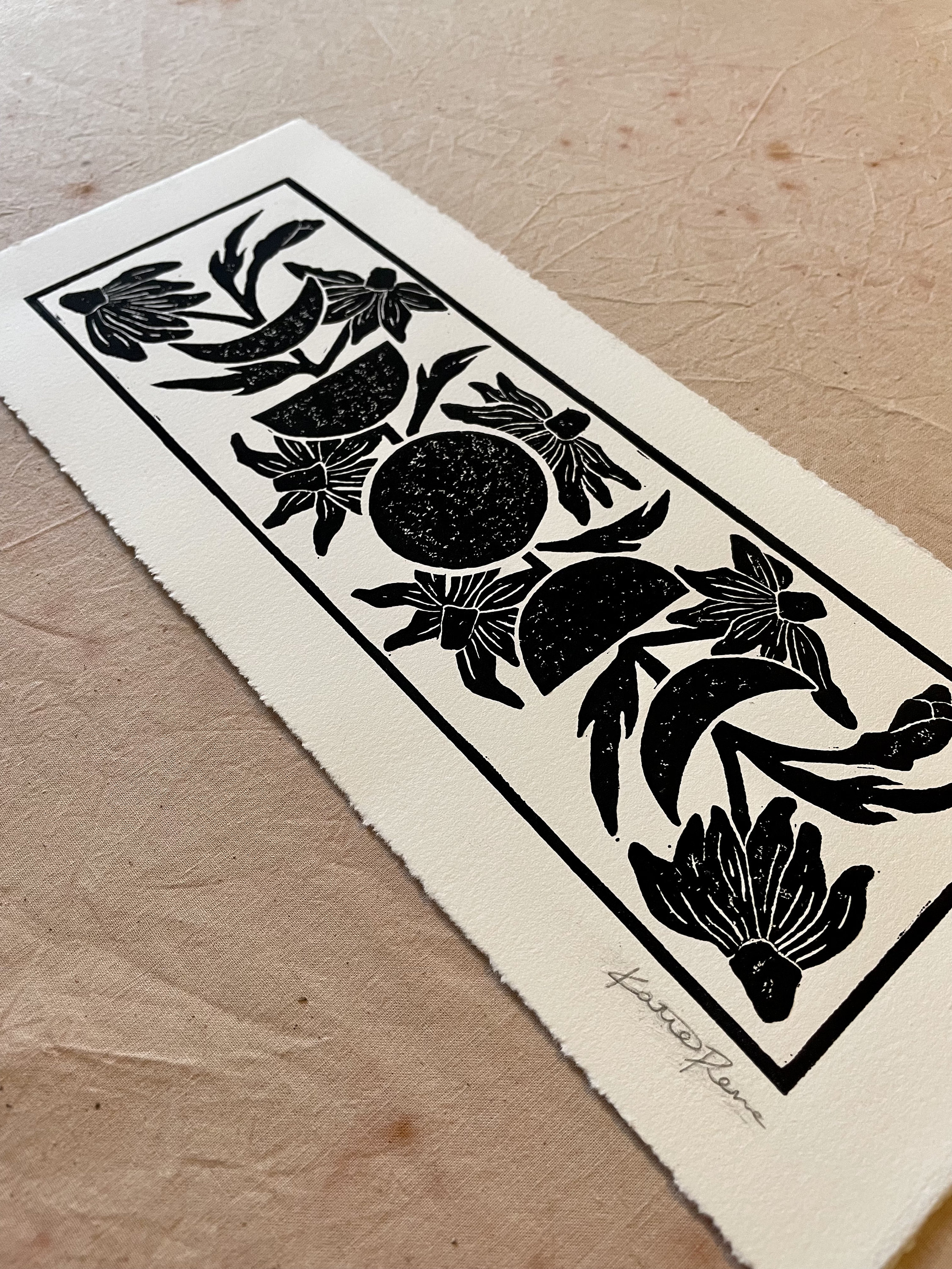 Moon Phases - Handprinted Linocut Art Print - Etsy