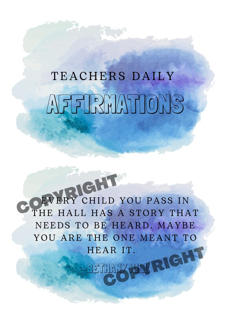 Affirmation Cards for Teachers - Etsy