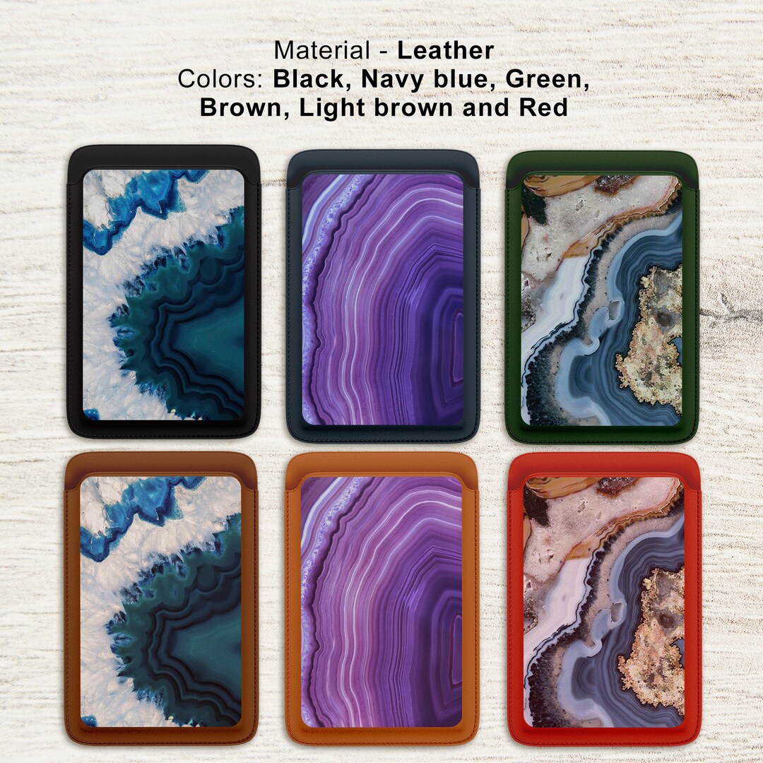 Agate Magsafe Wallet Geode Magnetic Wallet Marble Magsafe Card Holder ...