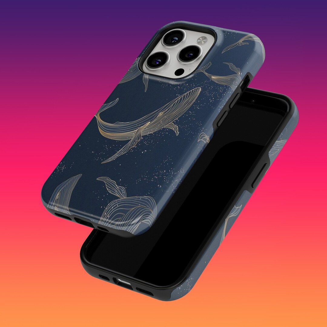 Tough Beautiful Whale Phone Case Nautical Phone Cover for iPhone 16, 15 ...