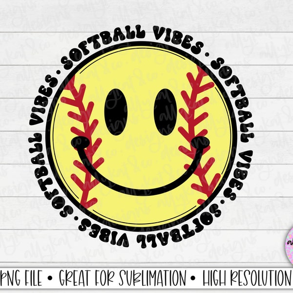 Smiley Softball Png - Etsy