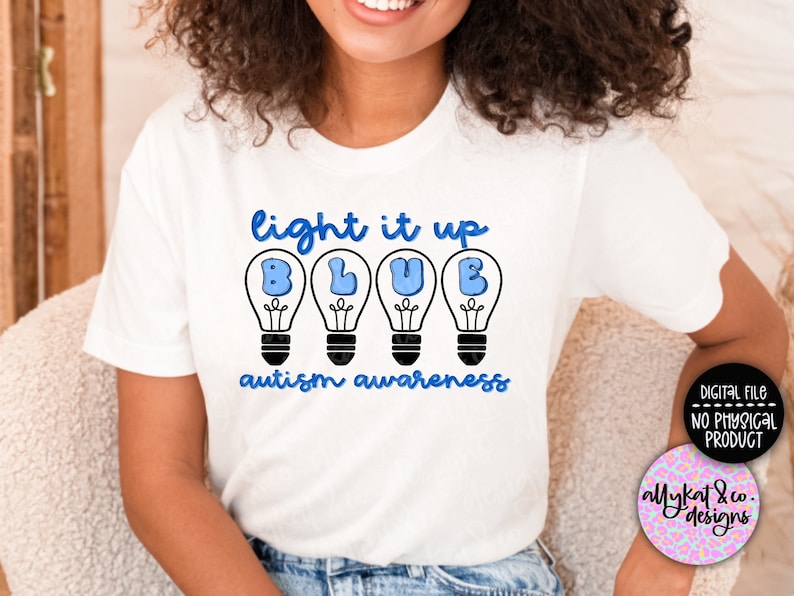 Light It up Blue Autism Awareness PNG Special Needs Design - Etsy