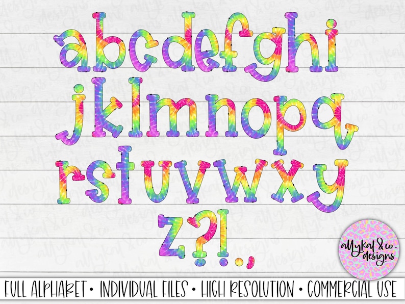 Summer Tie Dye Sublimation Alphabet Sublimation Letters A-Z - Etsy