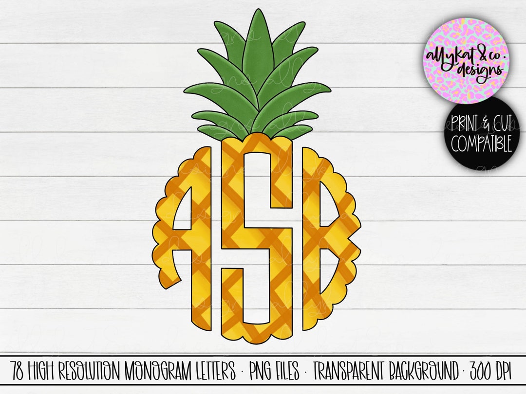 Pineapple Scallop Monogram, Pineapple Monogram, Summer Monogram ...