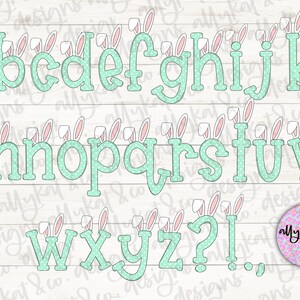 Easter Bunny Ears Alphabet: Pastel Doodle Letters (digital Download) - Etsy