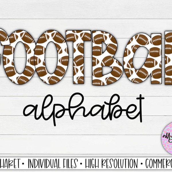 Football Doodle Alphabet - Etsy