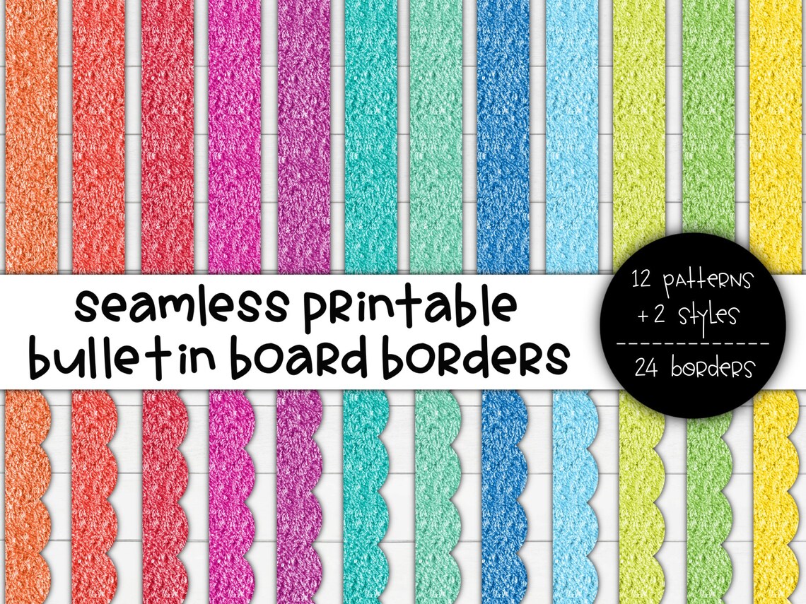 Chenille Bulletin Board Borders: Classroom Decor Printable (PDF) - Etsy