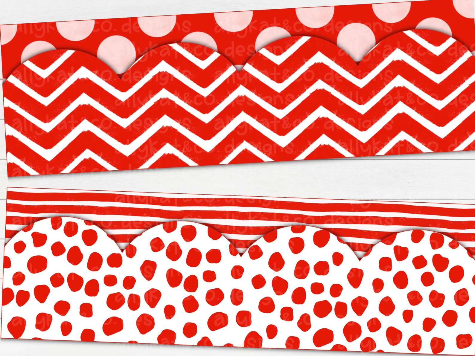 Red Bulletin Board Borders: Printable Classroom Decor (PDF) - Etsy