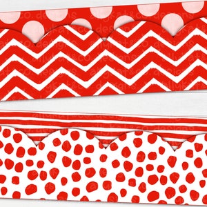 Red Bulletin Board Borders: Printable Classroom Decor (PDF) - Etsy