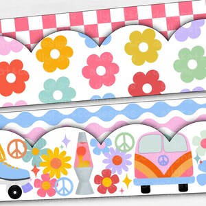 Retro Groovy Printable Bulletin Board Borders | Printable Classroom ...
