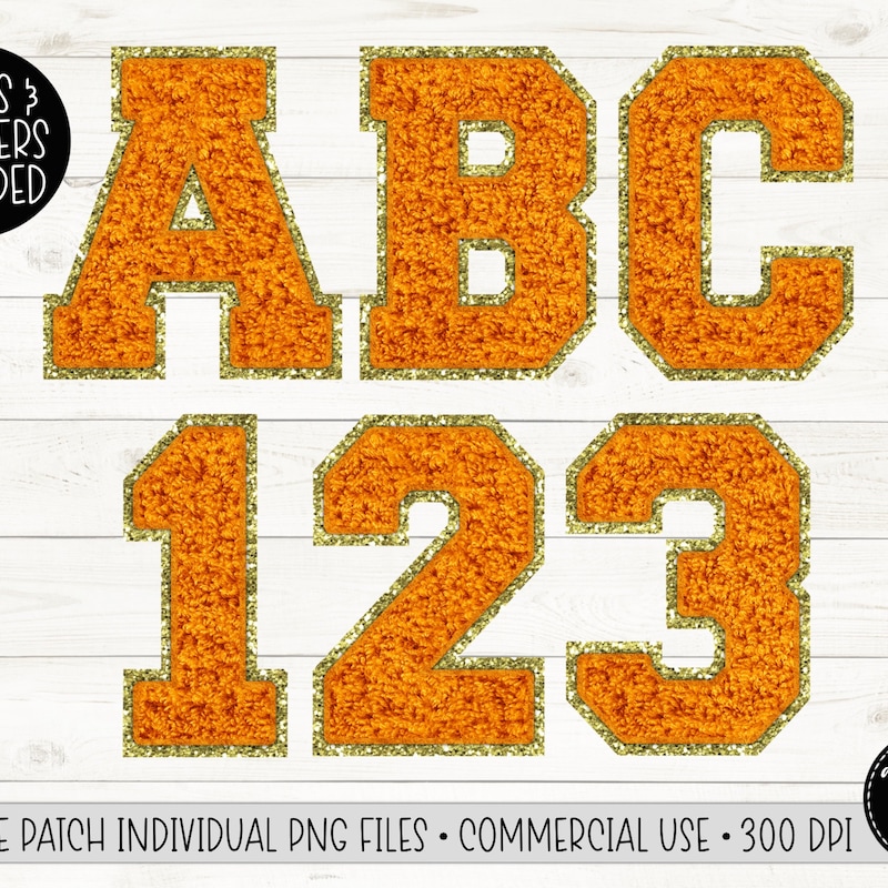 Orange Letters and Numbers - Etsy