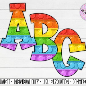 Pop It Fidget Toy Sublimation Alphabet, Sublimation Letters, A-Z Upper ...