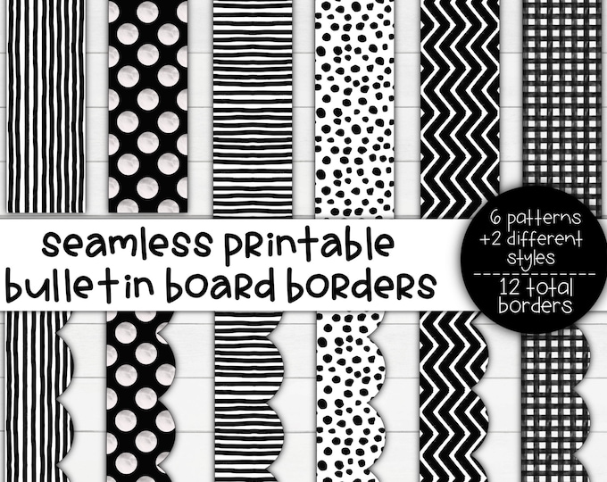 Printable Bulletin Board Borders | Natural Blue Floral Classroom Decor ...