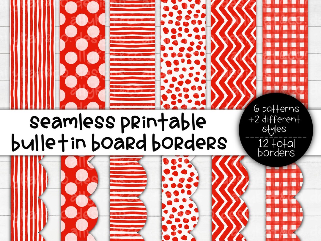 Red Bulletin Board Borders: Printable Classroom Decor (PDF) - Etsy UK
