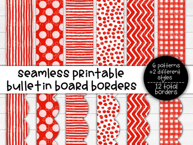 Red Bulletin Board Borders: Printable Classroom Decor (PDF) - Etsy