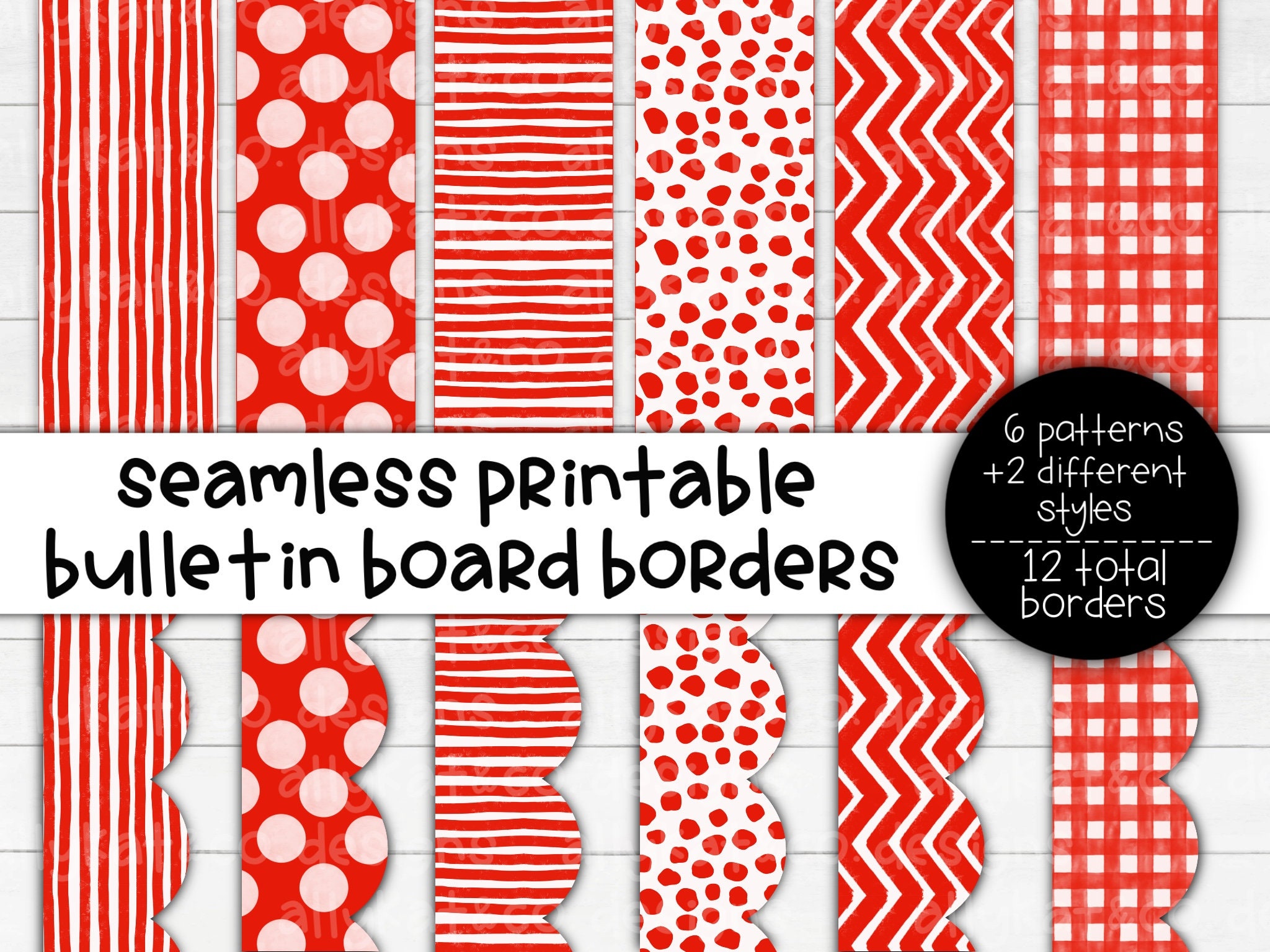 Red Bulletin Board Borders: Printable Classroom Decor (PDF) - Etsy