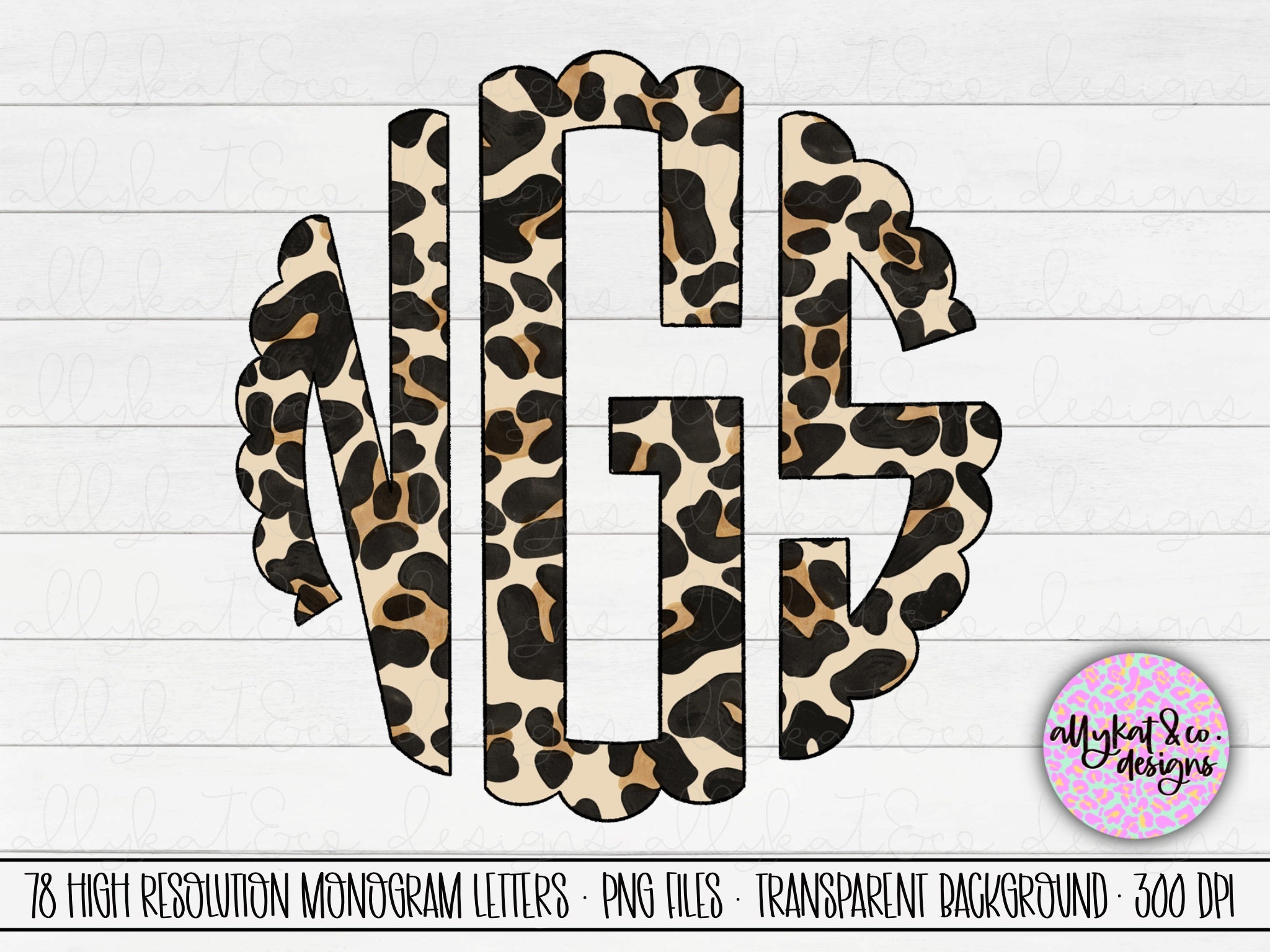 Leopard Sublimation Monogram Leopard Print Leopard Monogram - Etsy