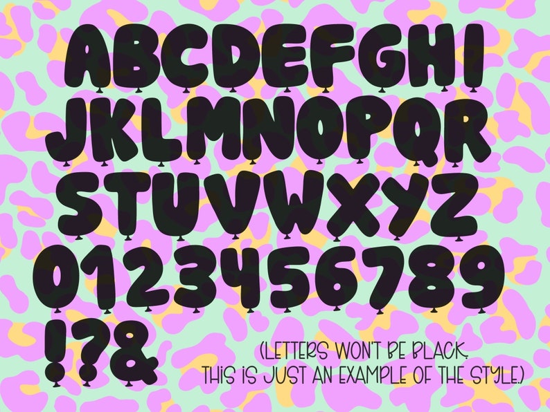 Silver Balloon Alphabet Clipart: PNG Letters & Numbers (digital ...