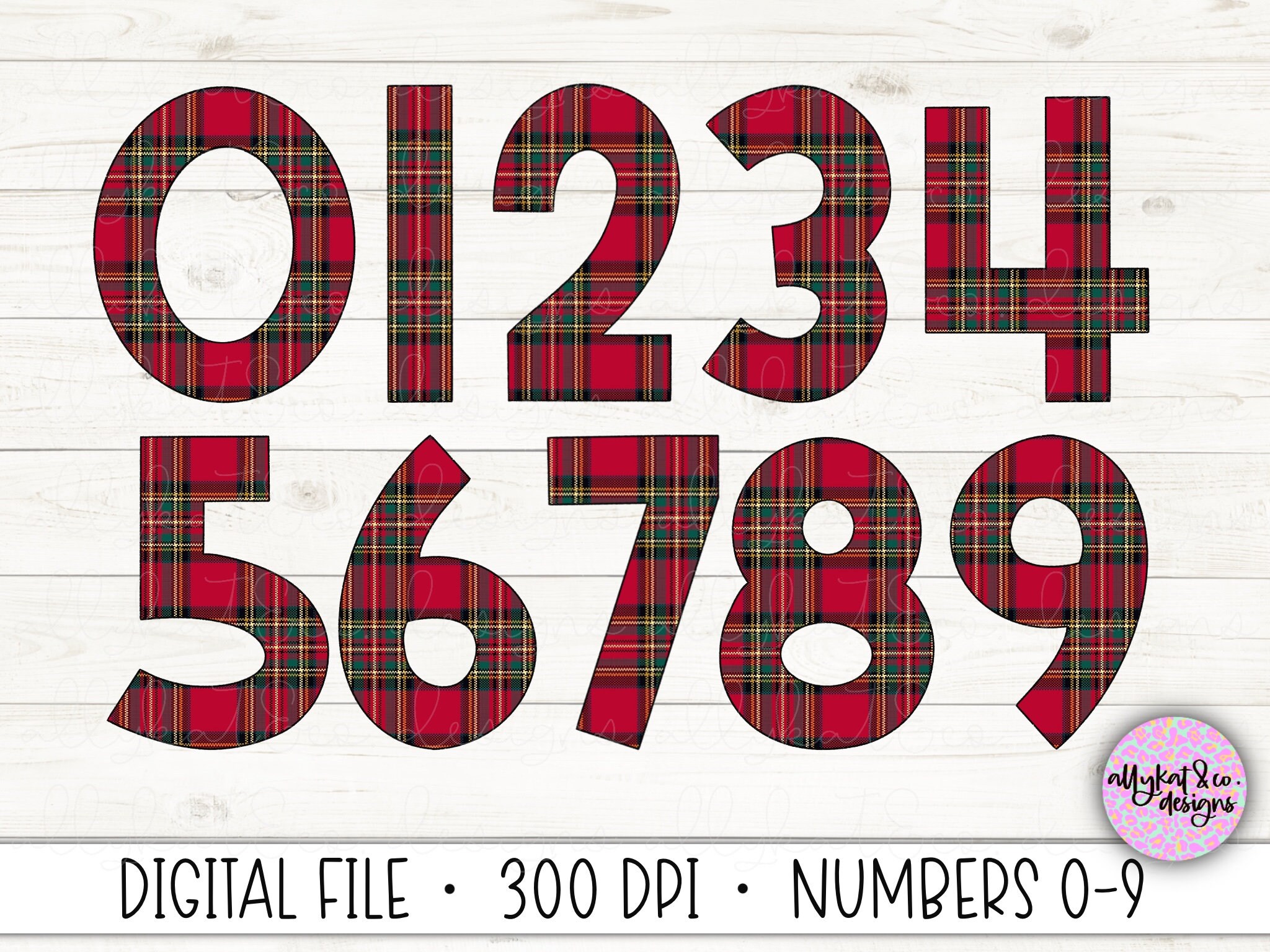 Red Tartan Plaid Numbers: Sublimation PNG Files (0-9) - Etsy