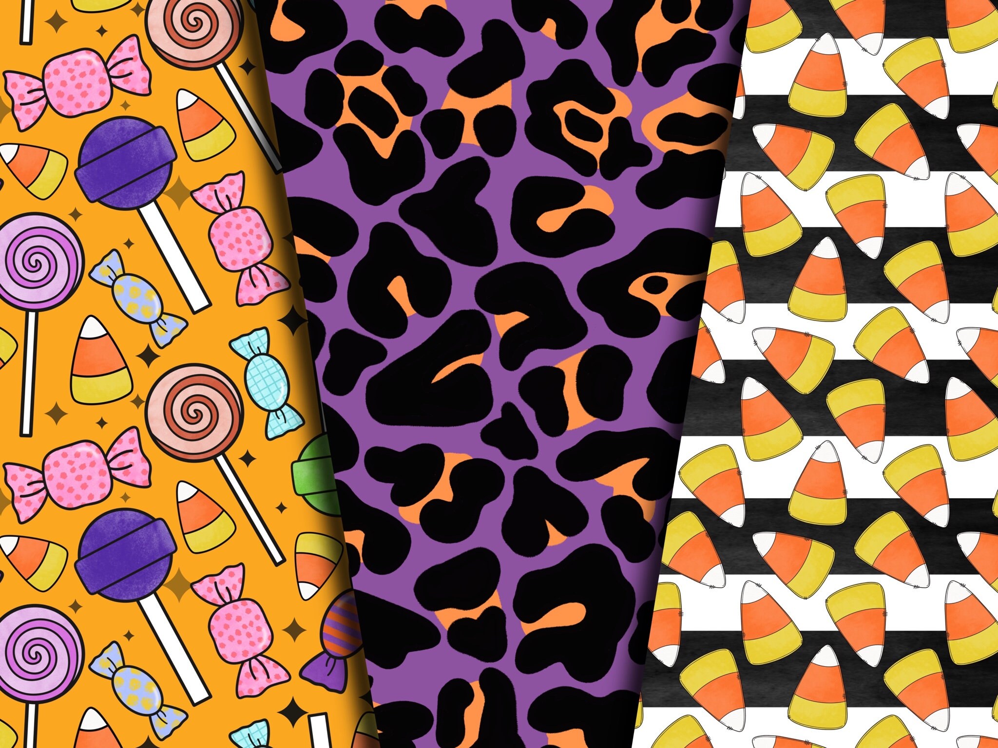 Halloween Digital Papers Hand Drawn Pattern Digital - Etsy
