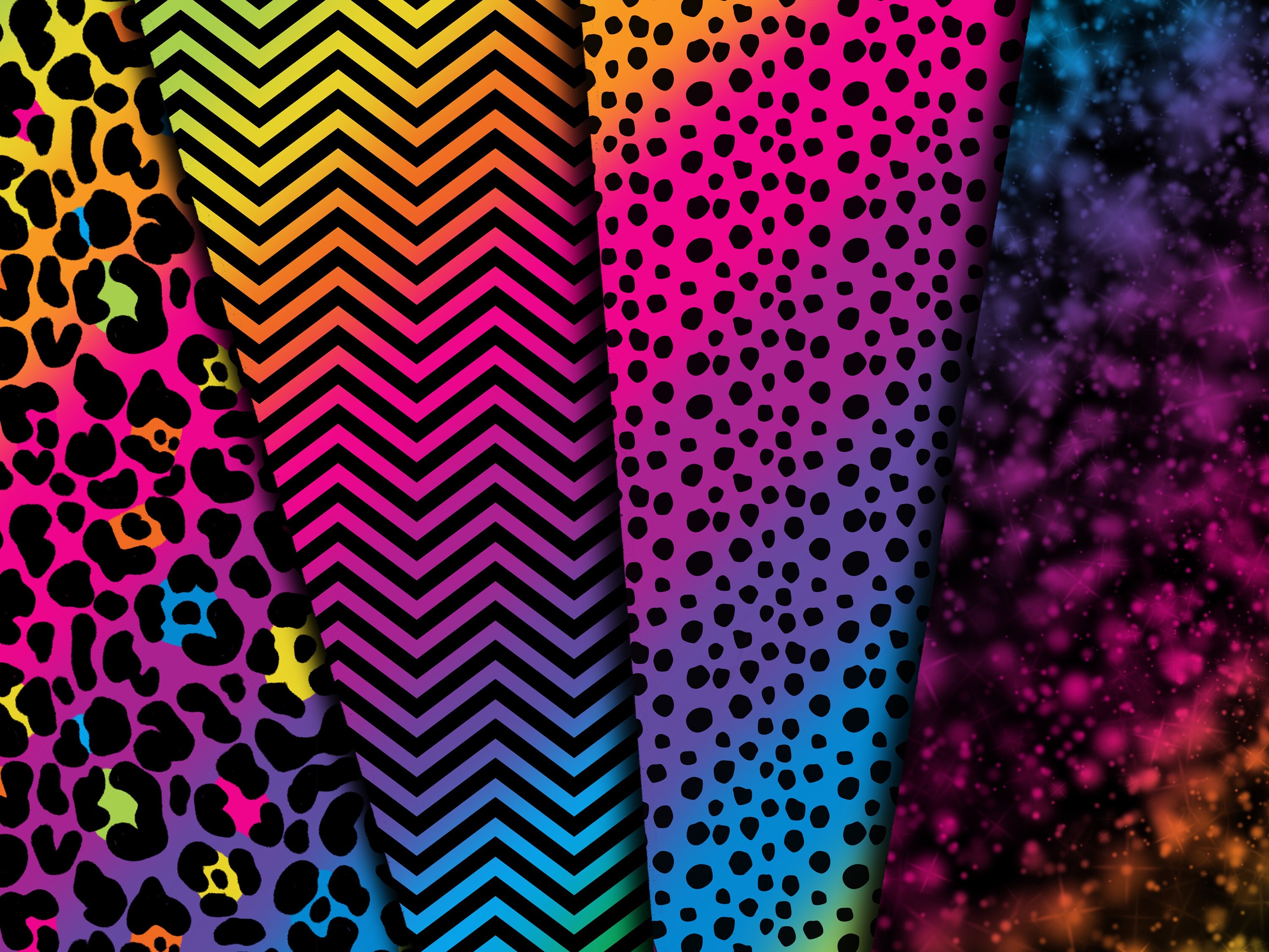 Retro Rainbow Pattern Digital Papers Hand Drawn Patterns - Etsy