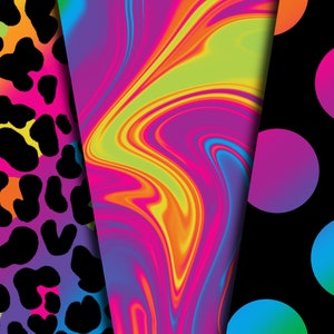 Retro Rainbow Pattern Digital Papers, Hand Drawn Patterns, Digital ...