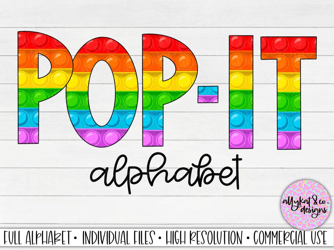 Pop-it Alphabet PNG: Doodle Font, Sublimation Letters (digital Download ...